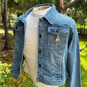 Handmade | Jackets & Coats | Embellished Blue Jean Jacket | Poshmark